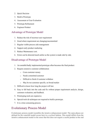 Prototyping model, Evolution and spiral models.pdf