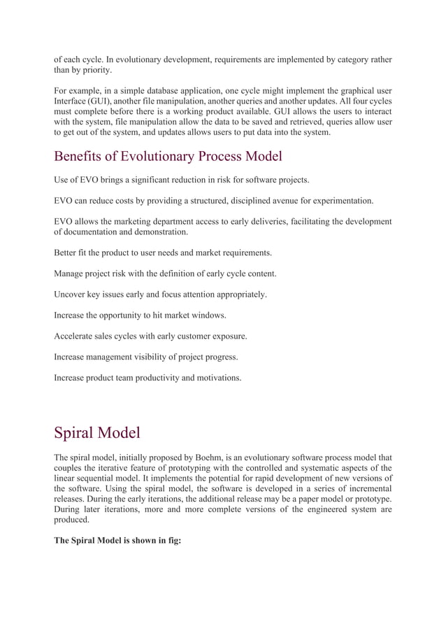 Prototyping model, Evolution and spiral models.pdf