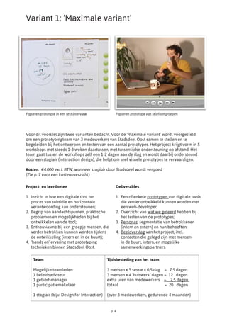 Prototyping van een digitale tool voor Stadsdeel Oost | PDF