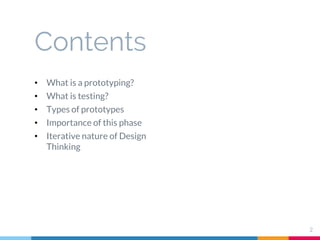 Design Thinking : Prototyping & Testing | PPTX