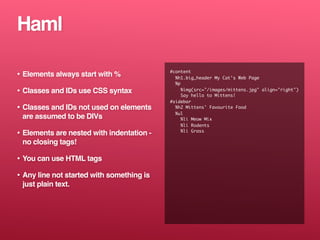 Prototyping With Haml & Sass | PPT
