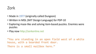 Prototyping with Text Adventures and MUDs | PPTX
