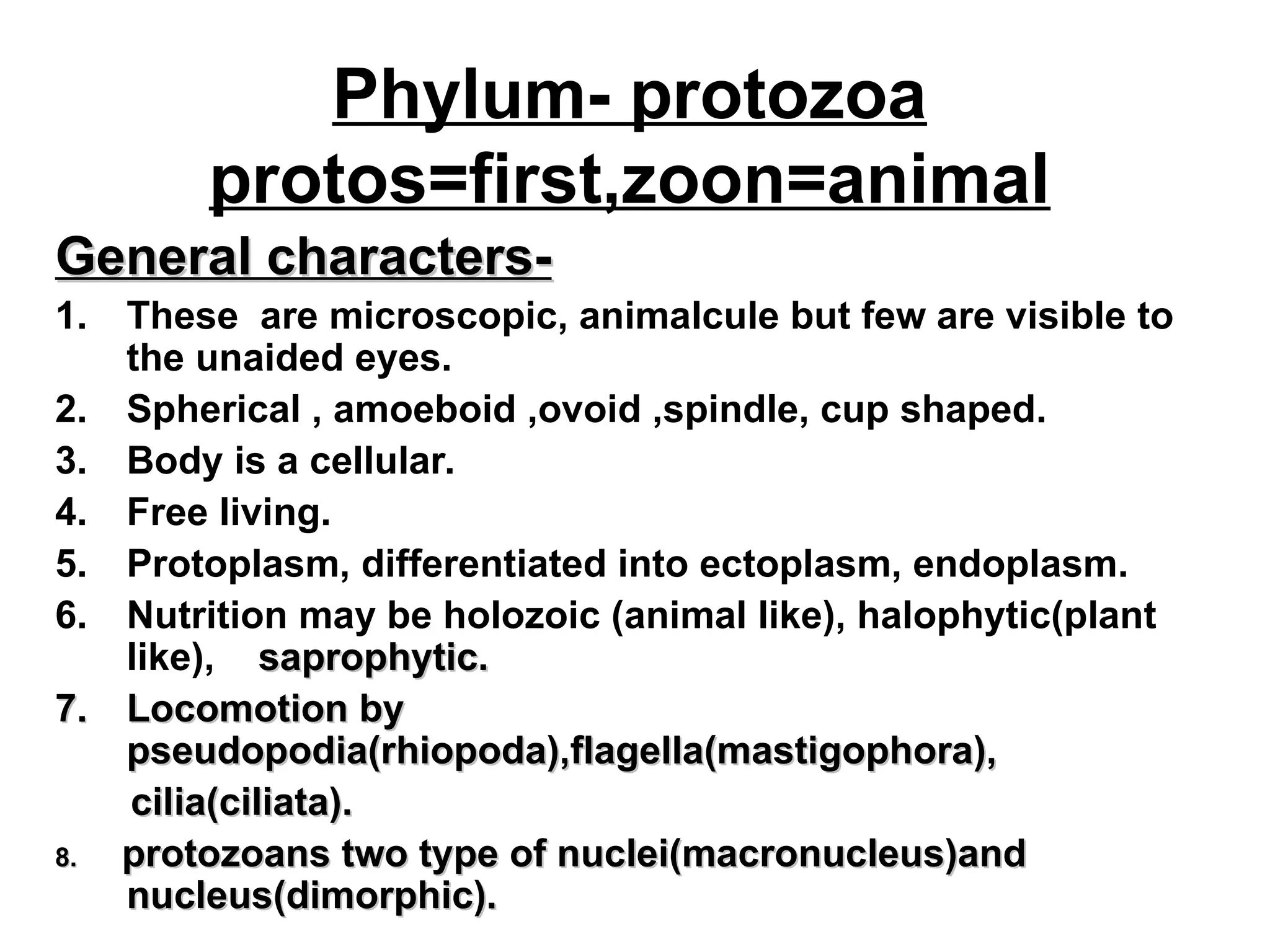 Protozoa : Ciri Khas, Daur Hidup dan SIstem Tubuh | PPT