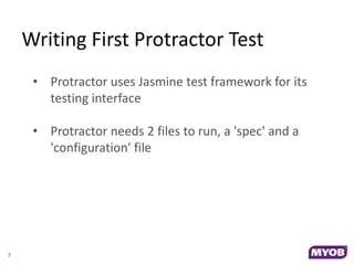 Protractor | PPTX | Web Development | Internet