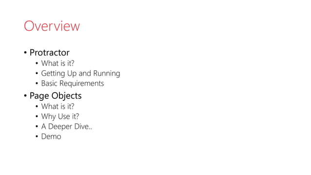Better End-to-End Testing with Page Objects Model using Protractor | PPT