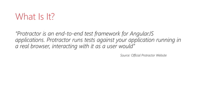 Better End To End Testing With Page Objects Model Using Protractor Ppt