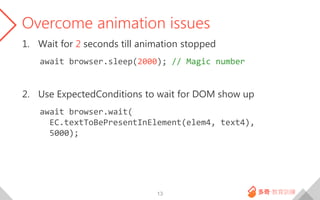 Protractor: The Hacker way (NG-MY 2019) | PPTX | Web Development | Internet