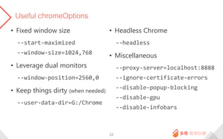 Protractor: The Hacker way (NG-MY 2019) | PPTX | Web Development | Internet