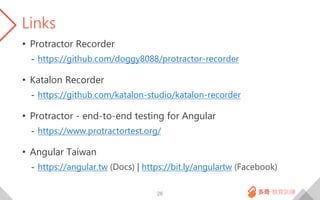 Protractor: The Hacker way (NG-MY 2019) | PPTX | Web Development | Internet