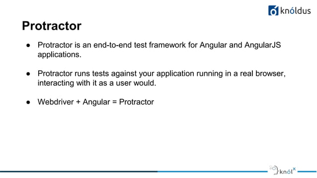 Protractor End To End Testing For Angularjs