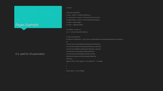 Protractor framework architecture with example | PPTX