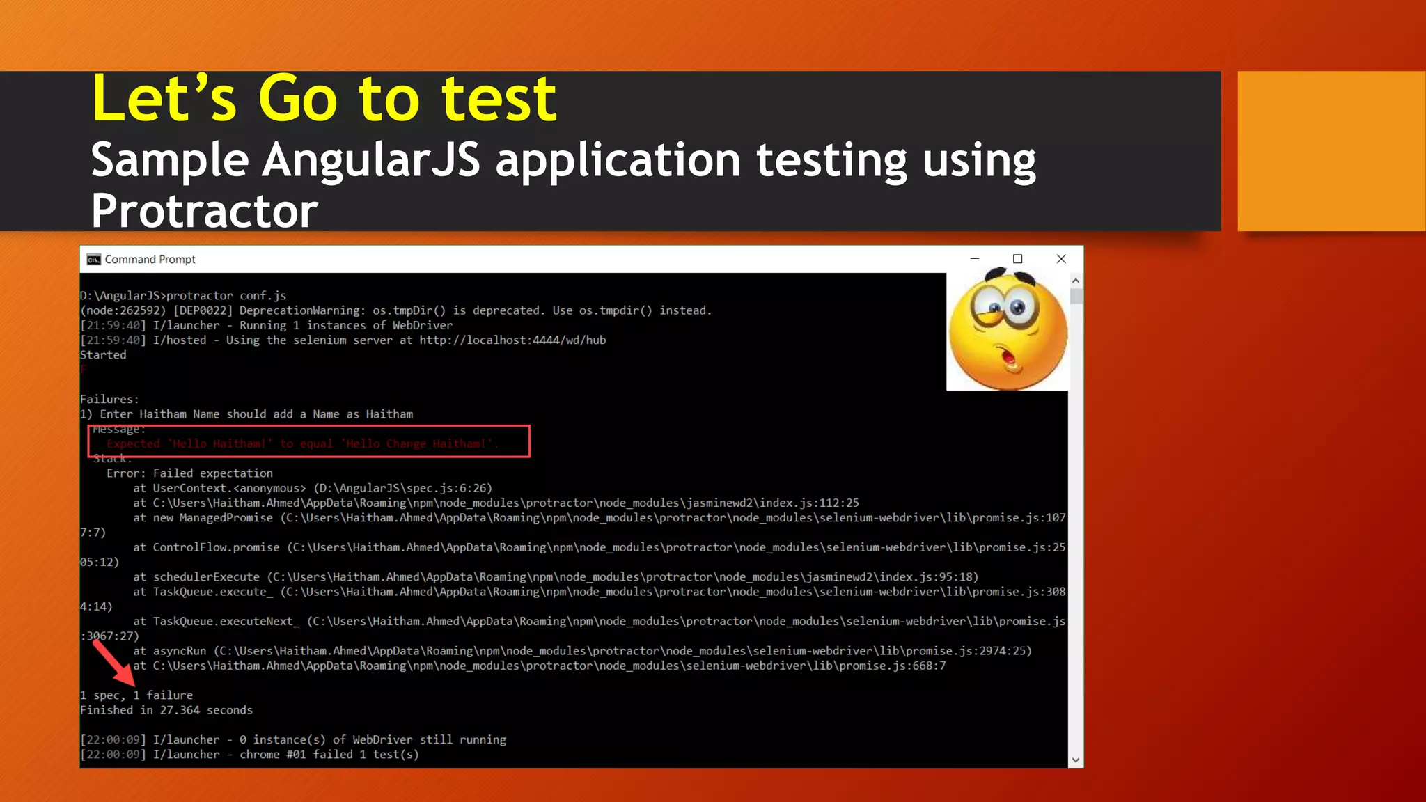 Protractor Testing Automation Tool Framework Jasmine Reporters Ppt
