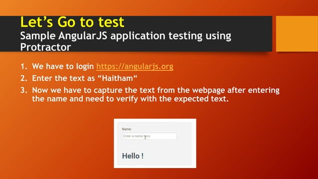 Protractor Testing Automation Tool Framework / Jasmine Reporters | PPT