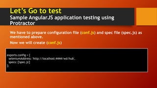 Protractor Testing Automation Tool Framework / Jasmine Reporters | PPTX