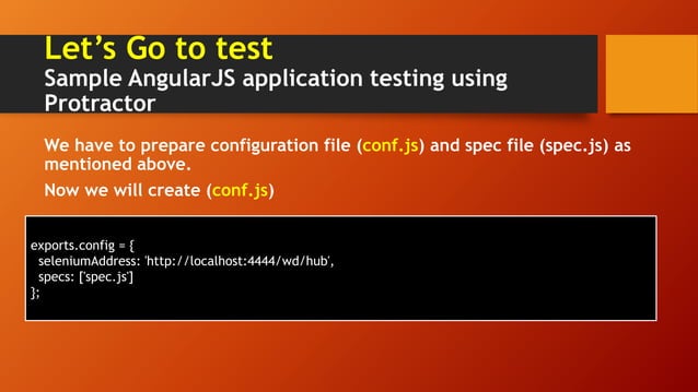 Protractor Testing Automation Tool Framework Jasmine Reporters Ppt