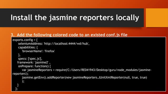 Protractor Testing Automation Tool Framework Jasmine Reporters Ppt 2788