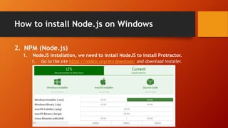 Protractor Testing Automation Tool Framework / Jasmine Reporters | PPTX