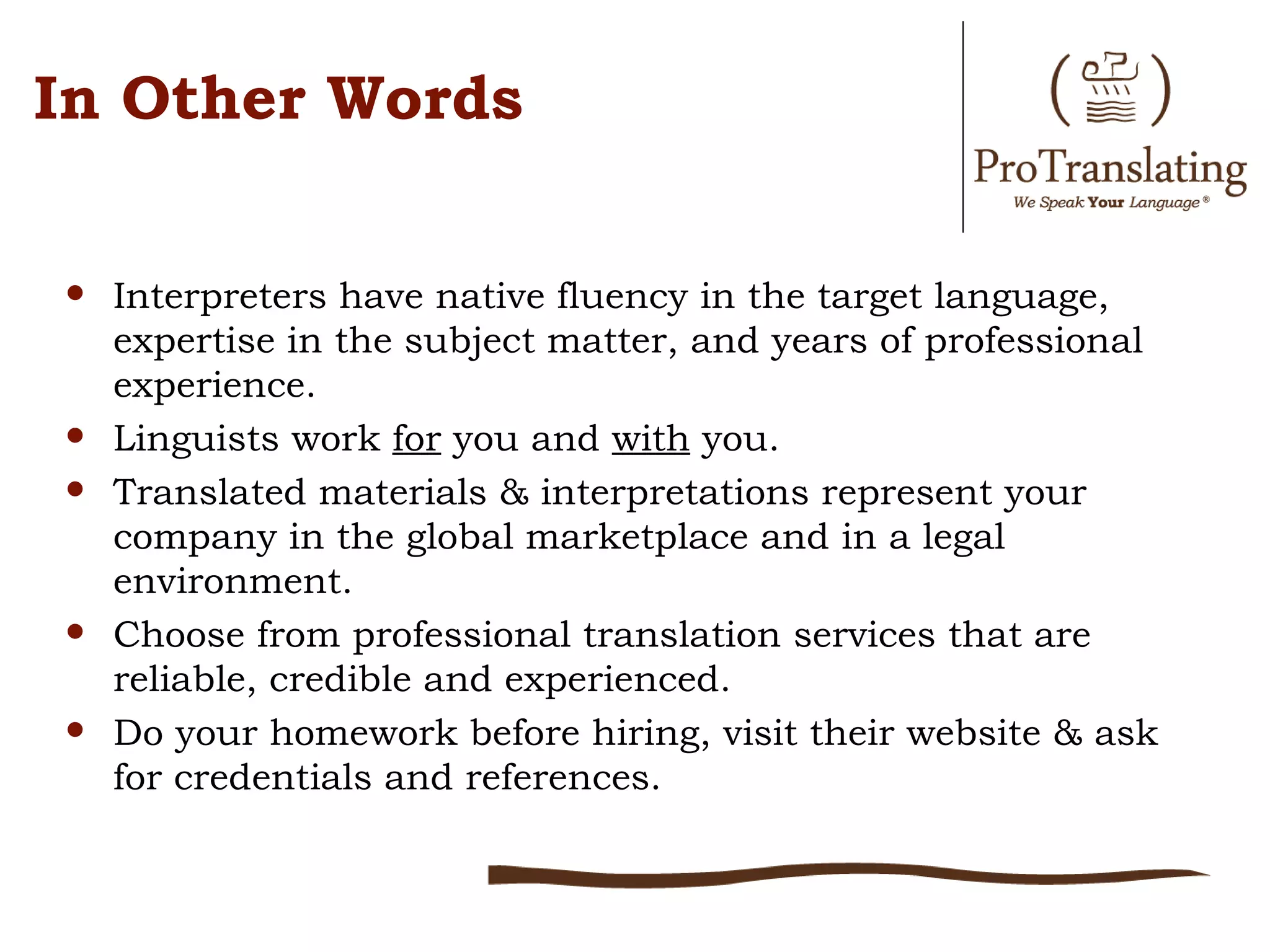 Pro Translating Educational Presentation | PPT