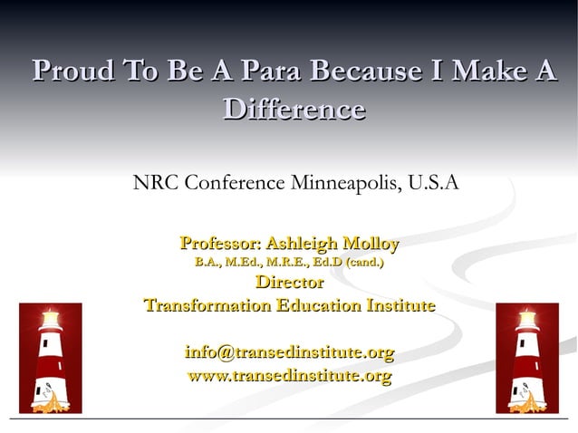 Proud to Be a Para Because I Make a Difference! | PPT