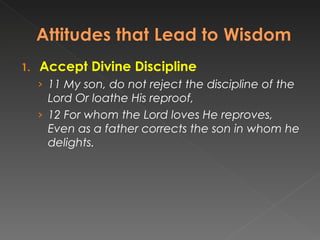 Prov 3:1-12 True Wisdom | PPT