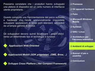 Funzionalità e portabilità dei sistemi operativi per piattaforme mobili | PPT