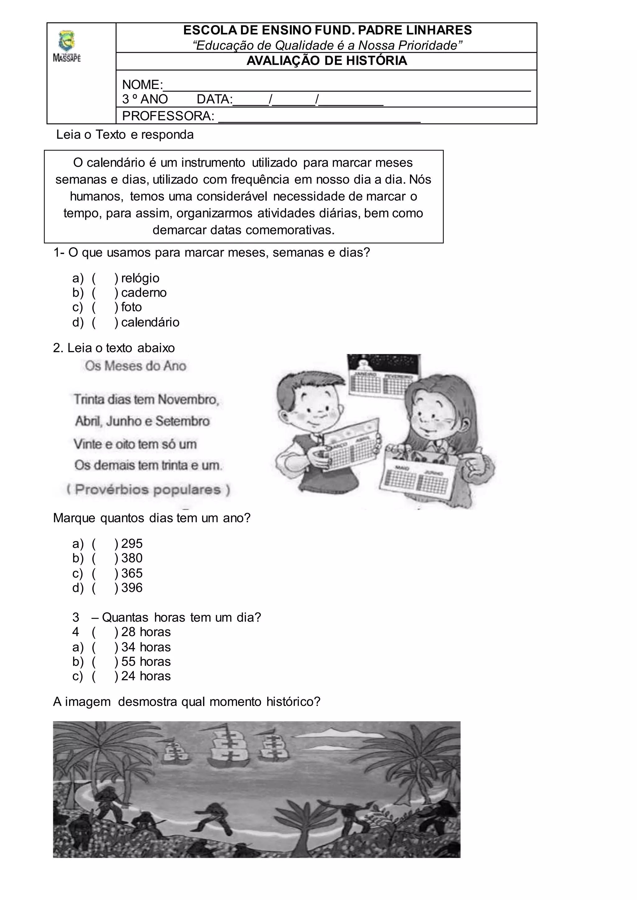 Prova de-hist-3-ano-lu | DOCX