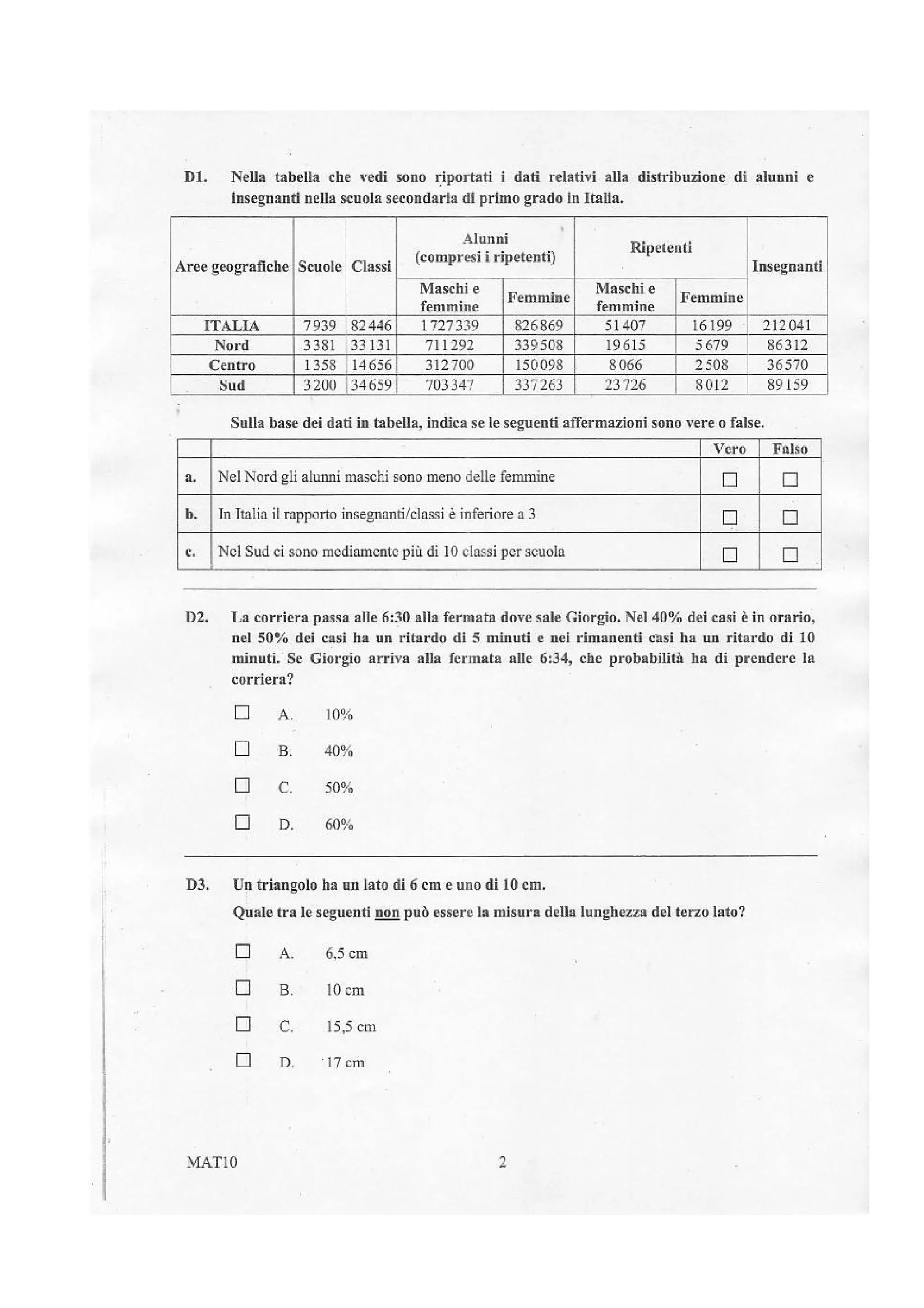 Prova invalsi-2-superiore-matematica | PDF