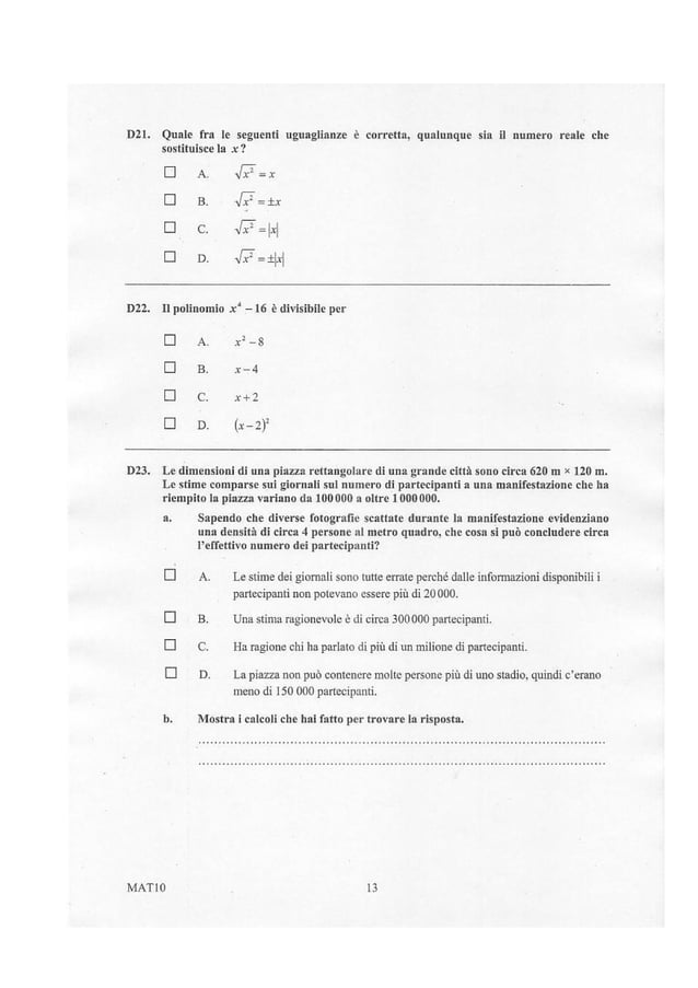 Prova invalsi-2-superiore-matematica | PDF