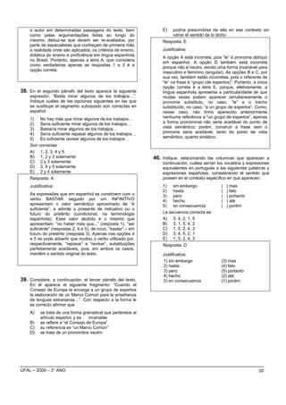 Prova terceiro ano 2009 | PDF