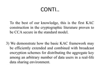 Provably Secure Key-Aggregate Cryptosystems with Broadcast Aggregate Keys for Online Data ...