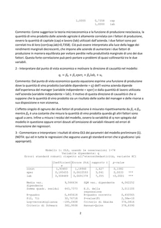 Prova finale di econometria applicata | PDF