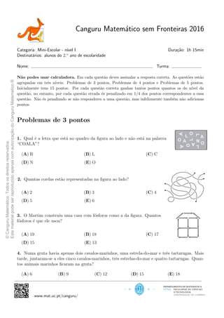 Prova mini escolar-1_16 | PDF