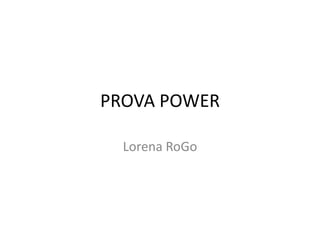 Prova Power | PPTX
