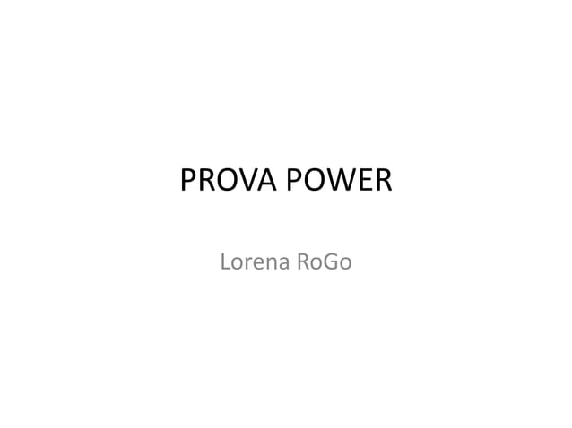 Prova Power | PPTX