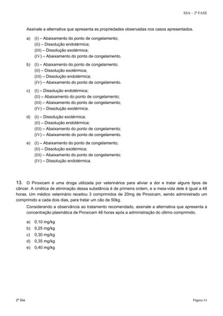 Provas do segundo dia do SSA2 da UPE | PDF