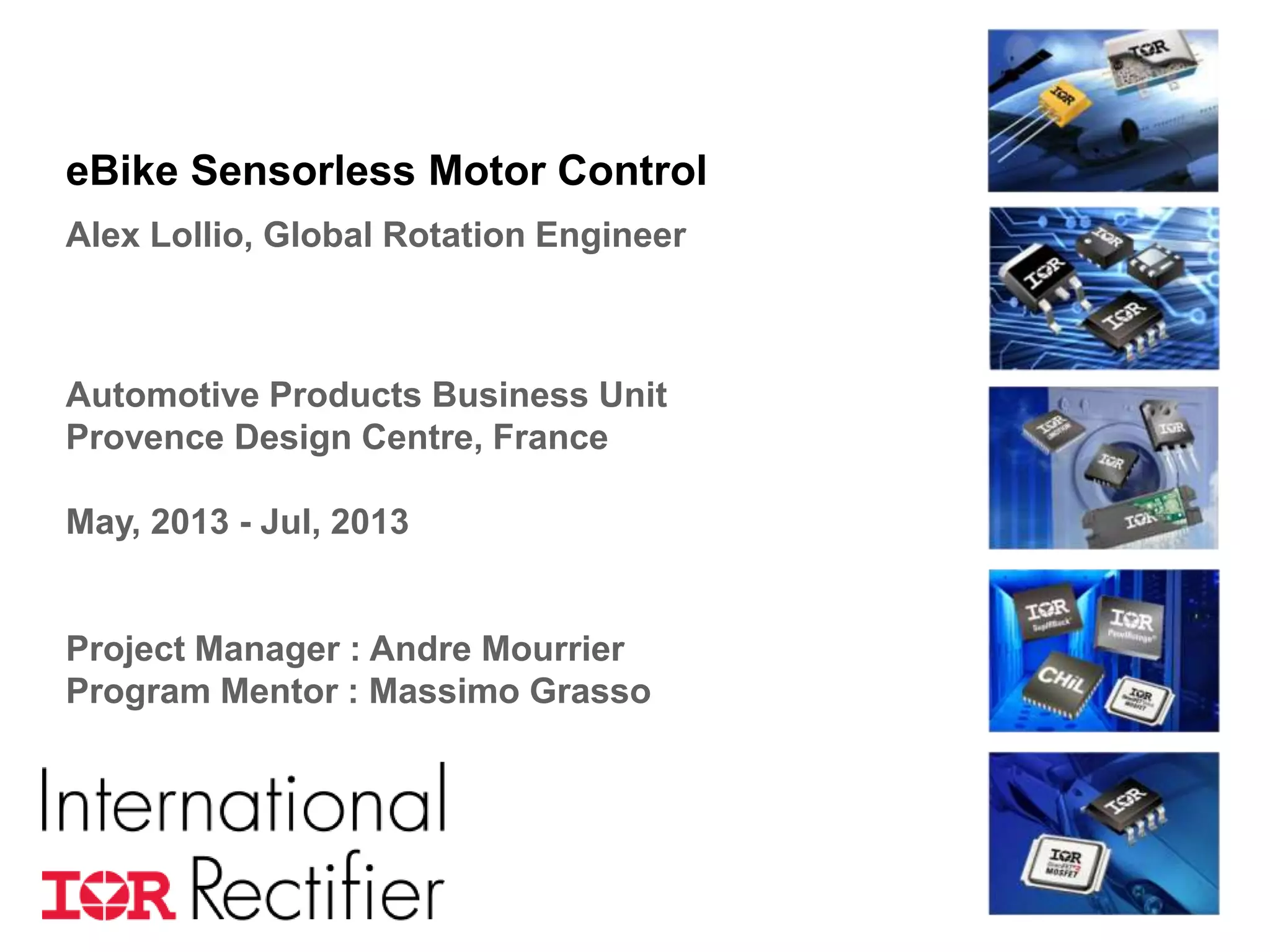 Ebike Sensorless Motor Control Ppt