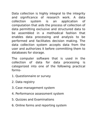 Proven Methods of Data Collection in Data Processing | PDF