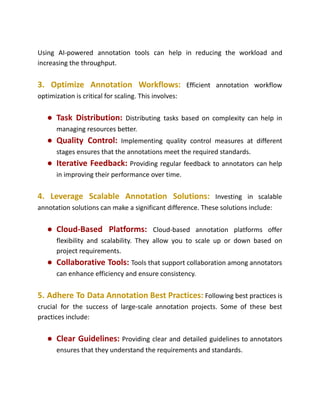 Proven Strategies For Scaling Data Annotation Projects | PDF