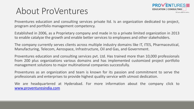 Proventures corporate profile v2.1 | PPT