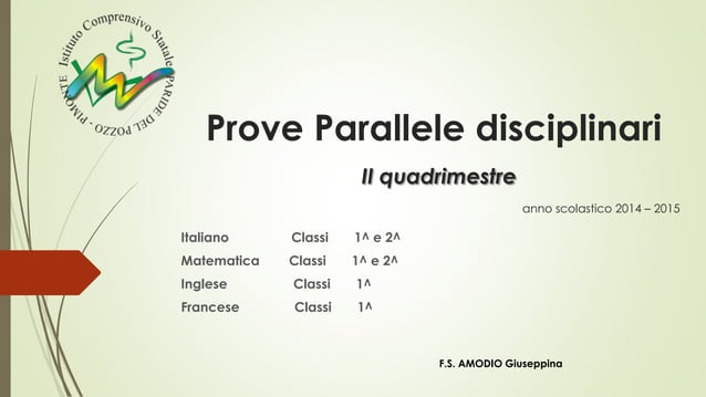 Prove parallele disciplinari | PPT