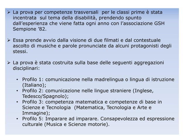 Prove per competenze trasversali classi prime | PPT