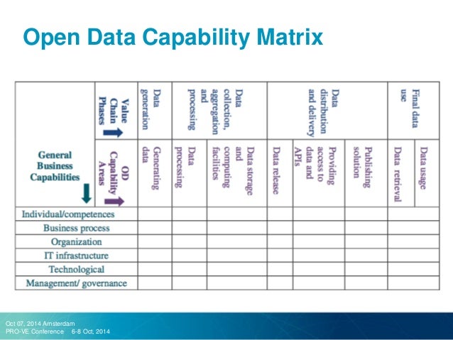 Capability Matrix for Open Data Businesses