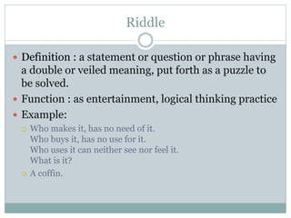 Proverb and riddle | PPTX