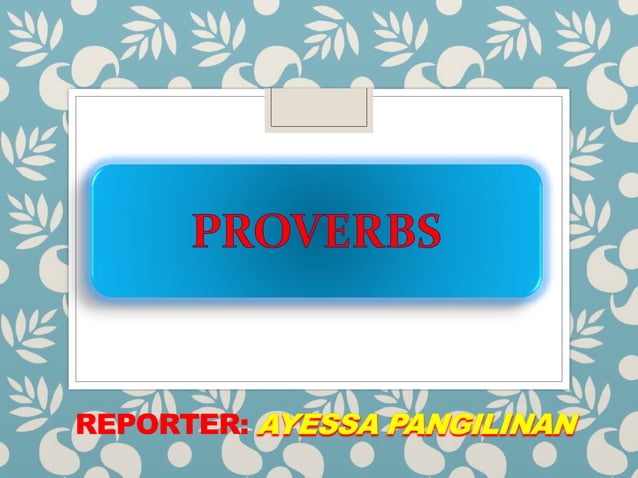 Proverbs | PPTX