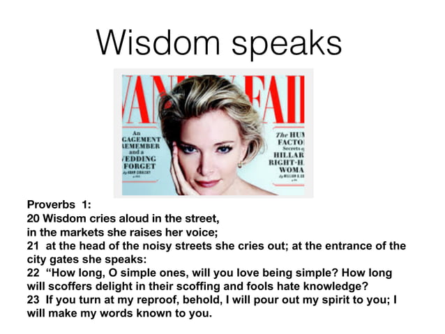Proverbs: Listen to Lady Wisdom | PPT
