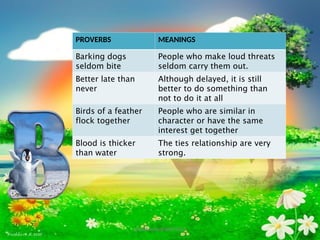 PROVERBS about English language for all year of students | PPT