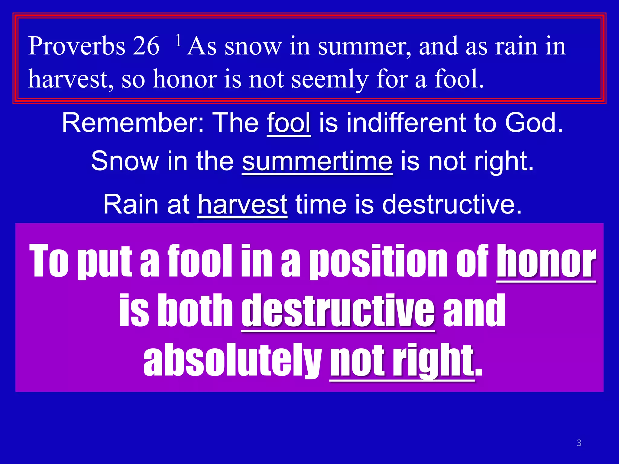 Proverbs 26a fools | PPTX