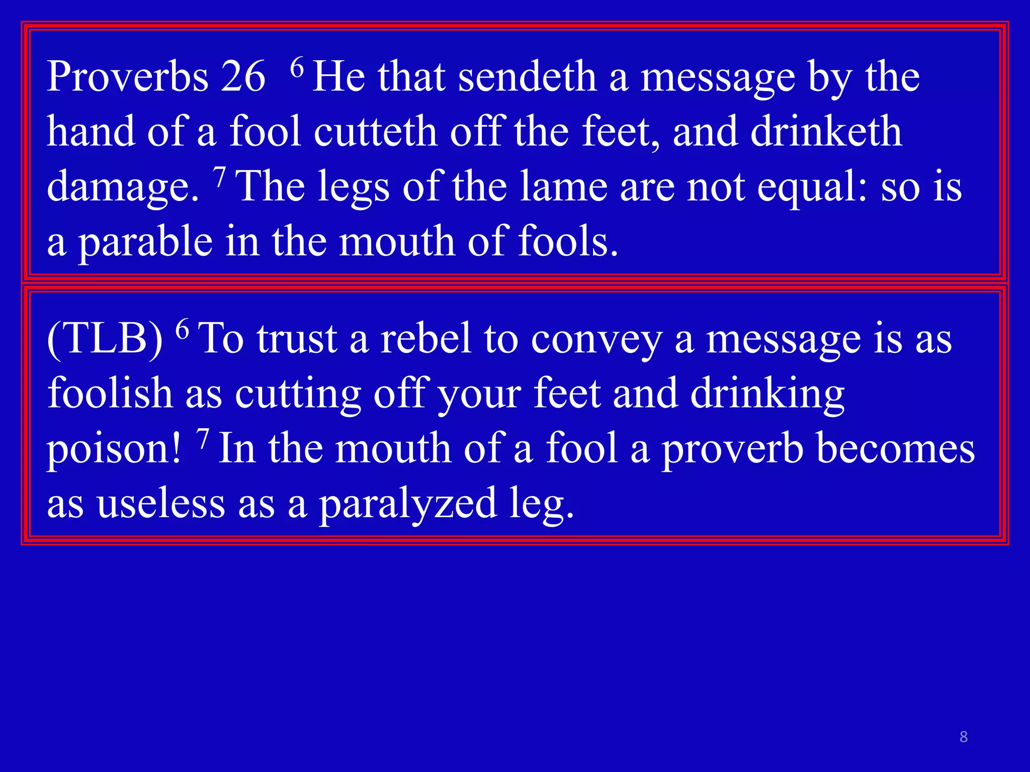 Proverbs 26a fools | PPTX