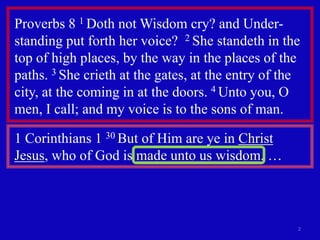 Proverbs 8a wisdom for living life | PPT