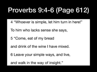 Proverbs 9 CBT Week 22 Kingdom Wisdom Clear Contrast | PDF